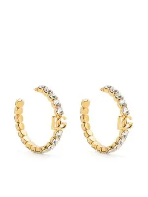 Dolce & Gabbana Rhinestone Embellished Large Hoop Earrings