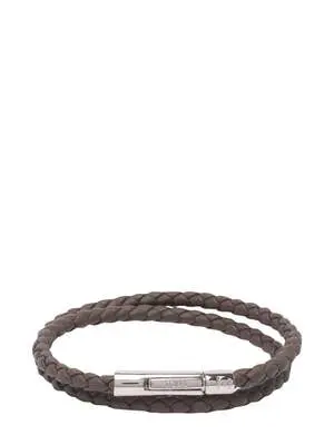 TOD`S Elegant Leather Bag With Braided Strap - Brown