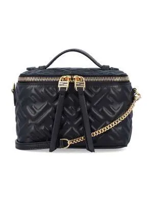 Fendi FENDI Vanity Mini Embossed 3D FF Leather Bag Nero