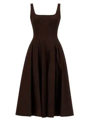 Staud Stáud Fitted Midi Suit Dress