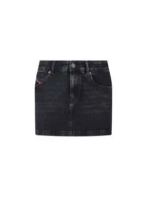 DIESEL® Cotton-lyocell Denim-style Mini Skirt - Blue