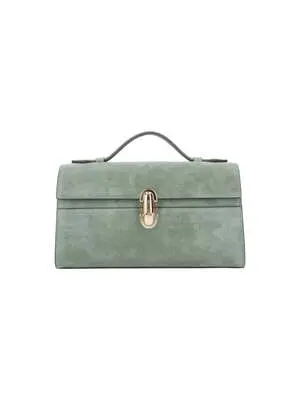 Savette 100% Calfskin Leather Crossbody Bag - Green