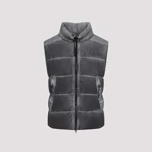 C.P. COMPANY Hooded Down Gilet In Eco-chrome Nylon