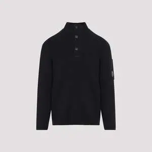 C.P. COMPANY Full Rib Half-button Crewneck Sweater