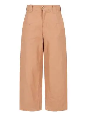 Chloé Cotton Trousers With Buffalo Horn Button Detail