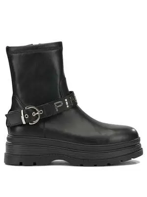Pinko Leather Ankle Boots - Black