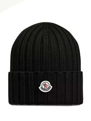 Moncler Gauge 5 Rib Knit Logo Patch Beanie