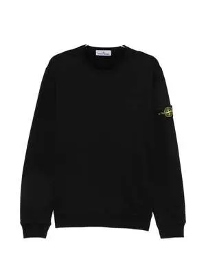 Stone Island Crewneck Sweatshirt With Sleeve Badge - Nero