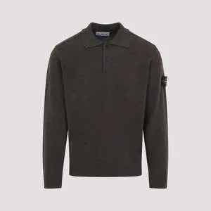 Stone Island Virgin Wool Polo Knitwear - Grey