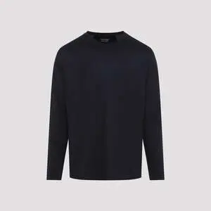 Sease Long-sleeve Virgin Wool T-shirt - Blue