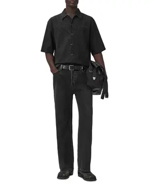 ALLSAINTS Leopard Print Shirt - Iron Black