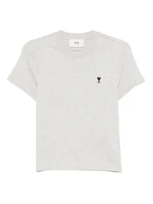AMI Paris De Coeur Cotton T-shirt - Grey