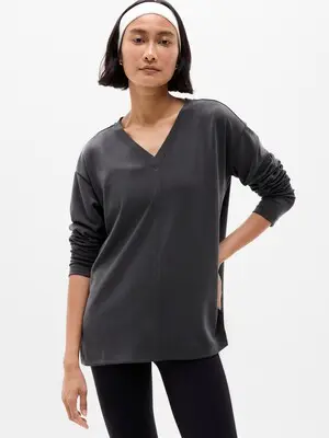 Athleta Seasoft V-neck Sweatshirt - Black