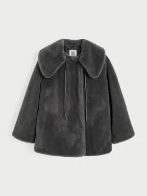 BY MALENE BIRGER Vela Faux Fur Jacket - Brushed Grey