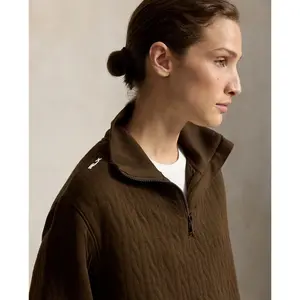 Ralph Lauren Rlx Quilted Cable Quarter-zip Pullover