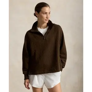 Ralph Lauren Rlx Quilted Cable Quarter-zip Pullover
