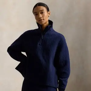 Ralph Lauren Cable-quilted Quarter-zip - Refined Navy