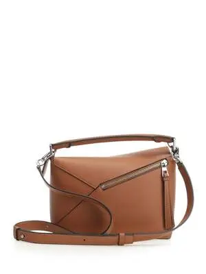 Loewe Small Puzzle Edge Bag In Calfskin - Cream