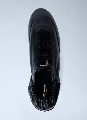 Saint Laurent Lewis Leather Slip-on Sneakers - Black
