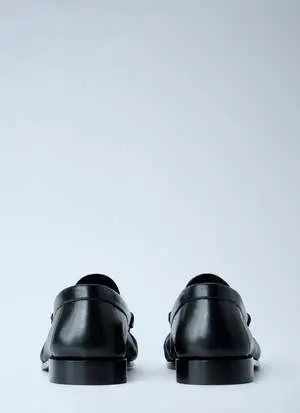 Saint Laurent Le Loafer 15" Leather Loafers With Gathered Detailing - Black