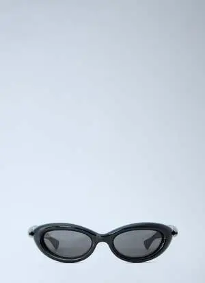 Bottega Veneta Sardine Oval Sunglasses - Black
