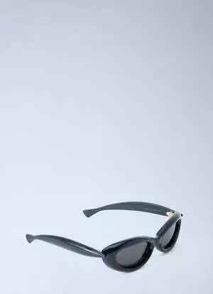Bottega Veneta Oval Sunglasses With Logo Hinges