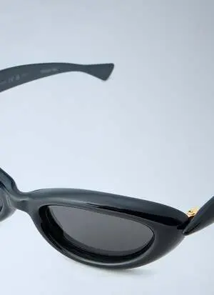 Bottega Veneta Oval Sunglasses With Logo Hinges