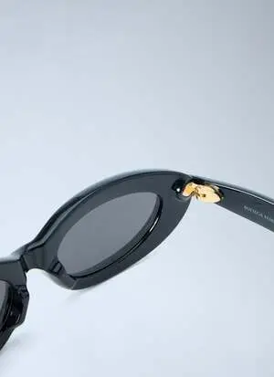 Bottega Veneta Oval Sunglasses With Logo Hinges