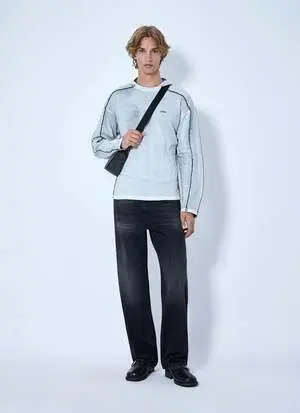 DIESEL® Long Sleeve Hoodie With Logo Patch