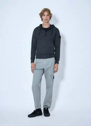 Stone Island Hooded Zip-up Sweatshirt