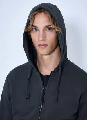 Stone Island Hooded Zip-up Sweatshirt
