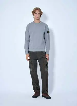 Stone Island Crewneck Sweatshirt With Sleeve Logo Patch