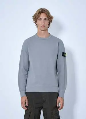 Stone Island Crewneck Sweatshirt With Sleeve Logo Patch - Gray