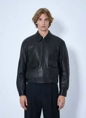 Saint Laurent Zip-front Leather Jacket - Black