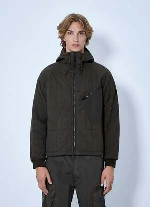 Stone Island Quilted Hooded Jacket - Brown