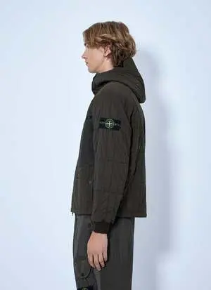 Stone Island Quilted Hooded Jacket - Brown