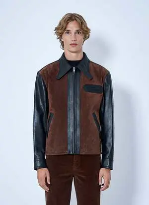 Marni Leather And Suede Panel Jacket - Black