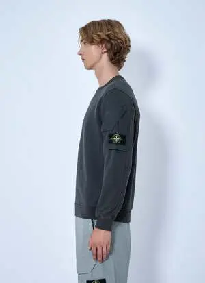Stone Island Crewneck Sweatshirt With Sleeve Pocket - Gray