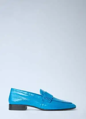 Dries Van Noten Croc-embossed Leather Loafers - Blue
