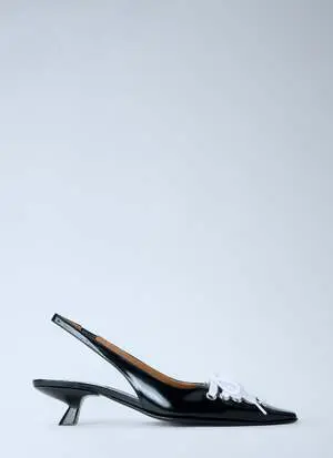 Marni Slingback Kitten Heel Pumps - Black