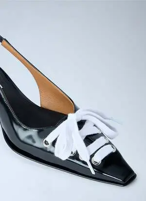 Marni Slingback Kitten Heel Pumps - Black