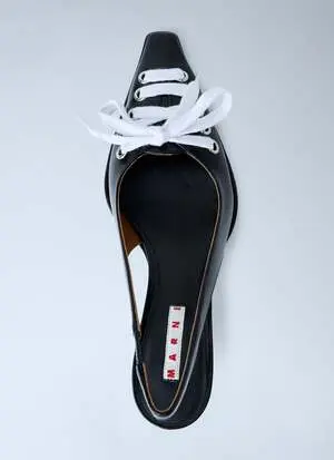 Marni Slingback Kitten Heel Pumps - Black