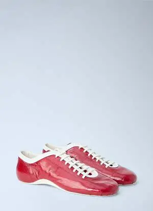 Dries Van Noten Leather Lace-up Sneakers - Red