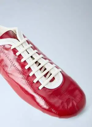 Dries Van Noten Leather Lace-up Sneakers - Red