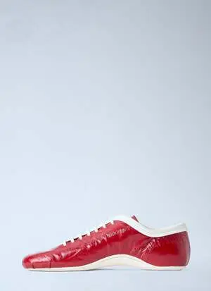 Dries Van Noten Leather Lace-up Sneakers - Red