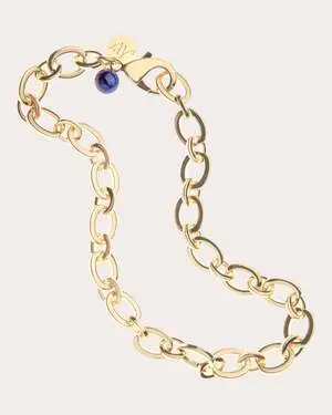 JANE WIN Lapis Lazuli Chunky Link Chain Necklace