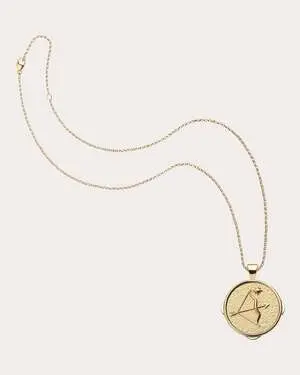 JANE WIN Small Zodiac Coin Pendant Necklace