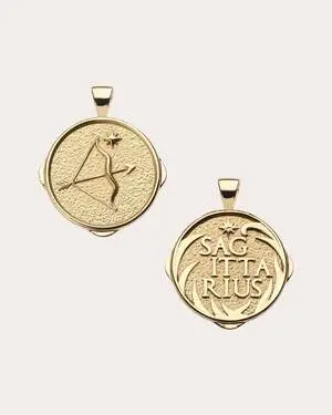JANE WIN Small Zodiac Coin Pendant Necklace