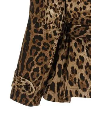 Dolce & Gabbana Leo' Print Double-breasted Trench Coat