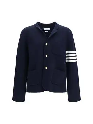 Thom Browne Single-breasted Wool Jacket With Four-bar Sleeve Detail